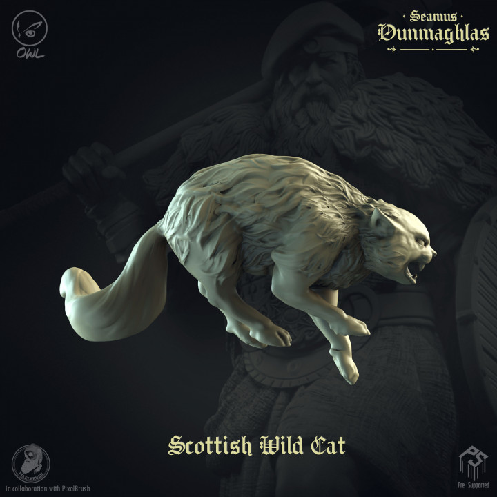 3D Printable Scottish Wild Cat by Owl