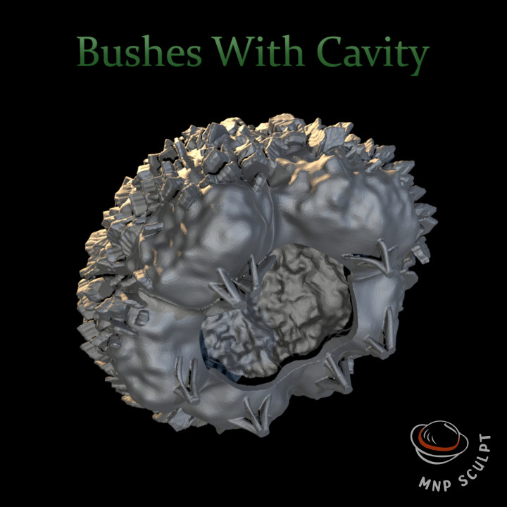 3D Printable Bushes With Cavity by MNP Sculpt