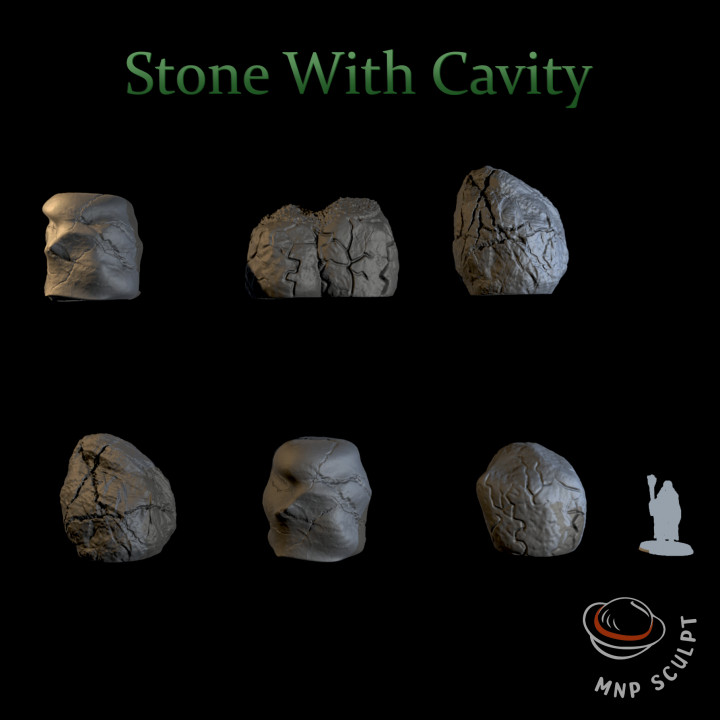3D Printable Stone With Cavity by MNP Sculpt