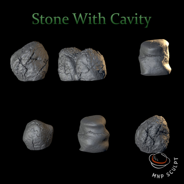3D Printable Stone With Cavity by MNP Sculpt
