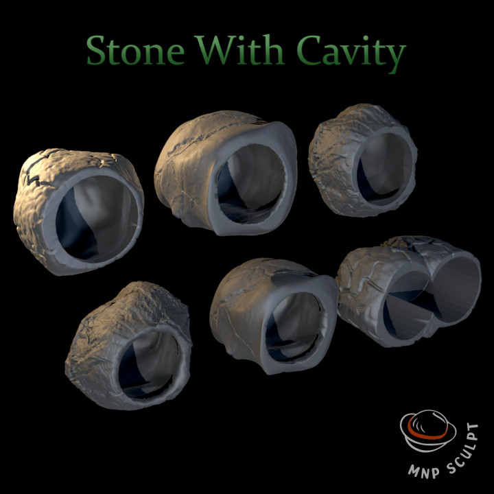 3D Printable Stone With Cavity by MNP Sculpt