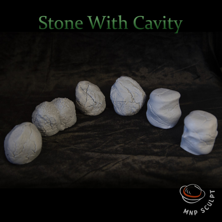 3D Printable Stone With Cavity by MNP Sculpt