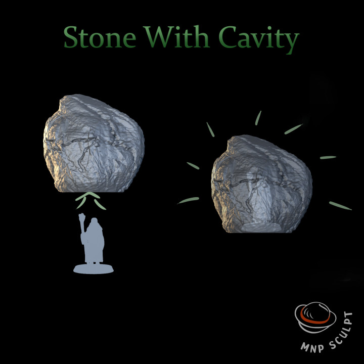 3D Printable Stone With Cavity by MNP Sculpt