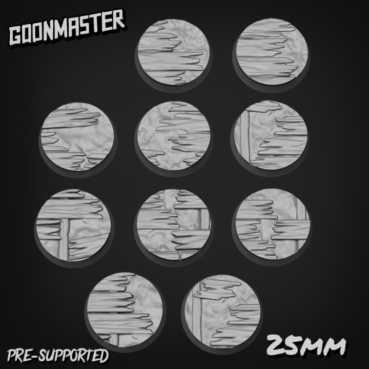 3D Printable Old Wood Plank Floor Base Set by Goon Master