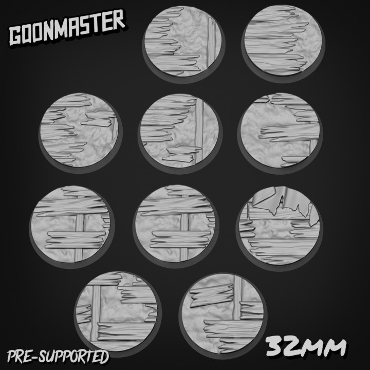 3D Printable Old Wood Plank Floor Base Set by Goon Master