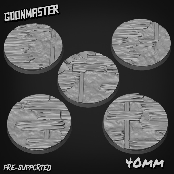3D Printable Old Wood Plank Floor Base Set by Goon Master