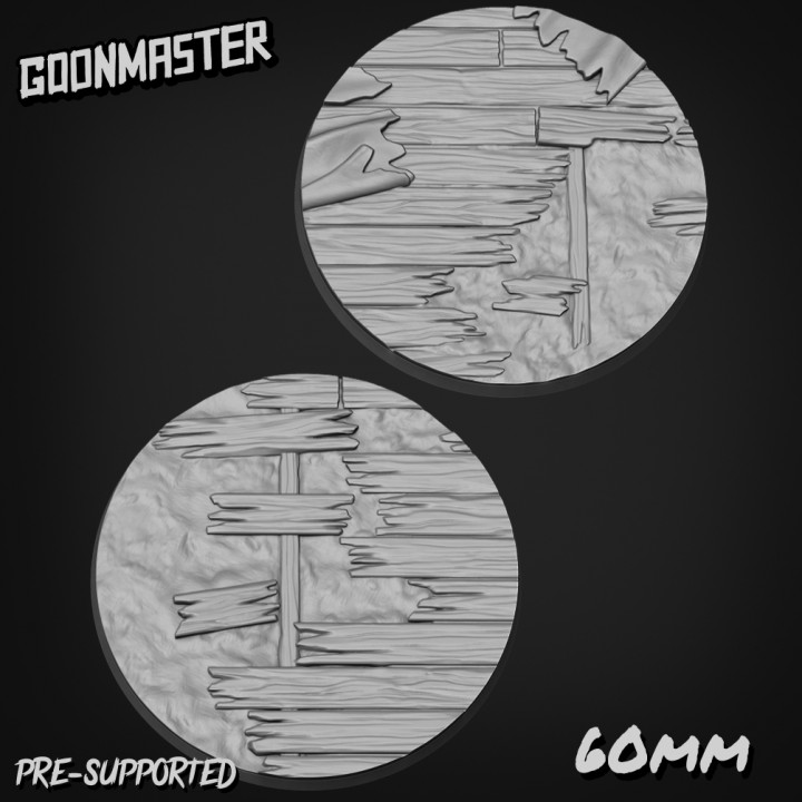 3D Printable Old Wood Plank Floor Base Set by Goon Master