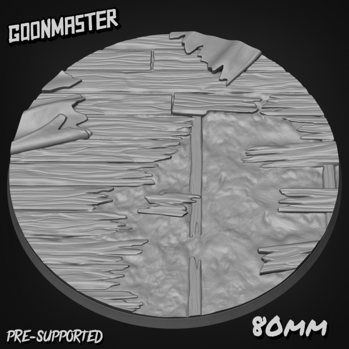 3D Printable Old Wood Plank Floor Base Set by Goon Master