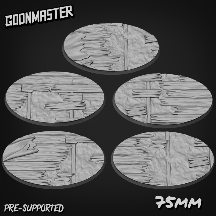 3D Printable Old Wood Plank Floor Bases /Toppers 75mm x 42mm Oval x 5 ...