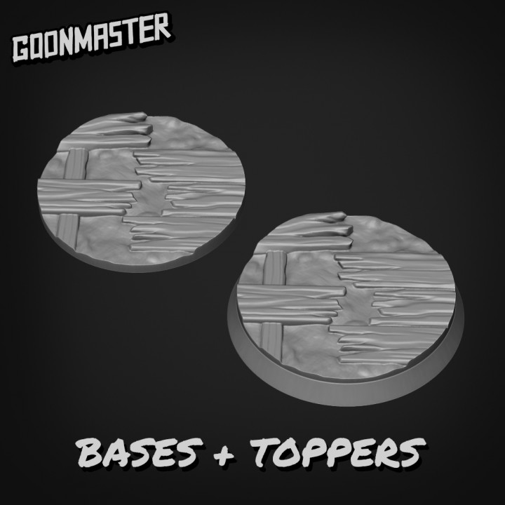 3D Printable Old Wood Plank Floor Bases /Toppers 40mm Round x 5 by Goon ...
