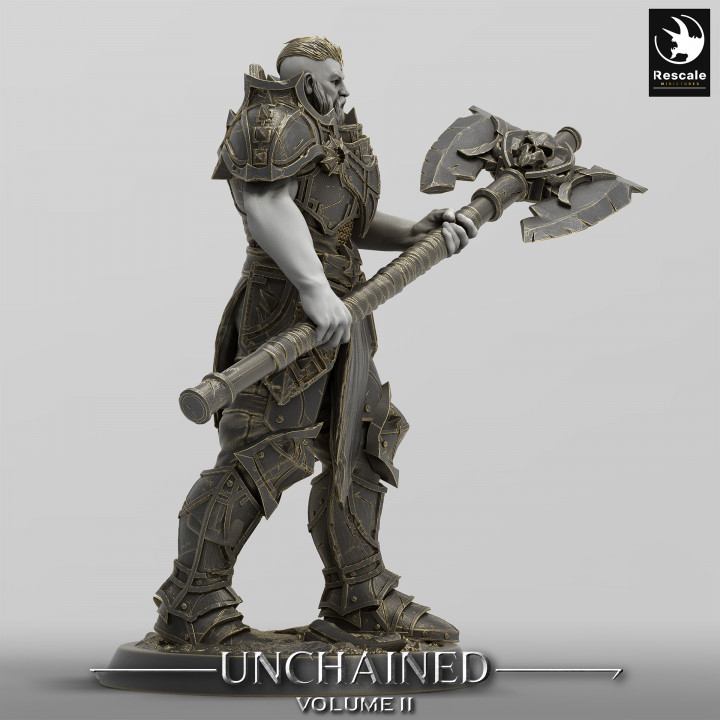 3D Printable Unchained Commander Walk by Rescale Miniatures