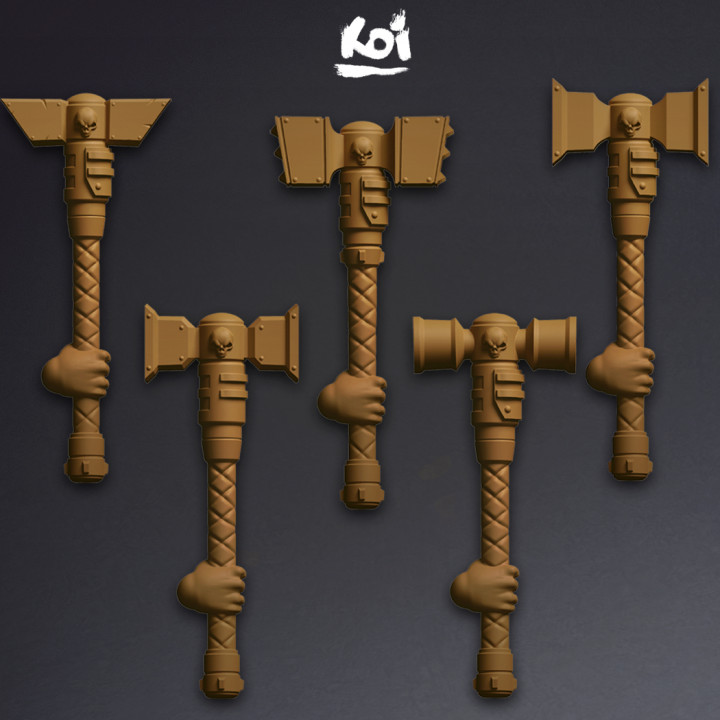 3D Printable Hammers of Justice - Weapon Set by DennyKoi