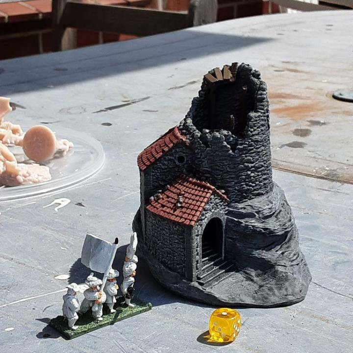 3D Print of Dice Tower - Ruined Tower by MaxPuster