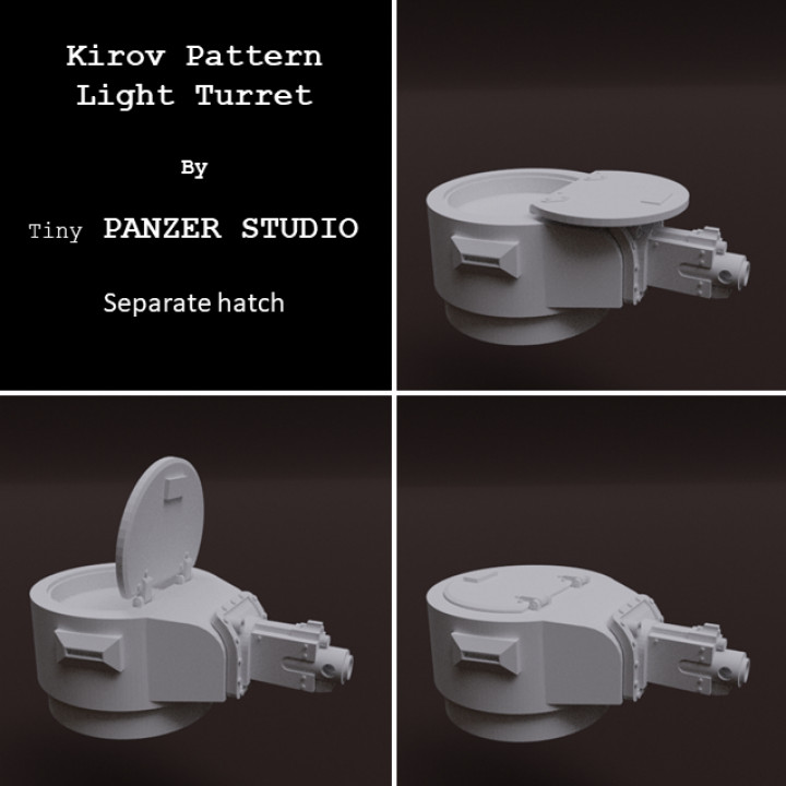 3D Printable Kirov Pattern Light Turret by Tiny Panzer Studio