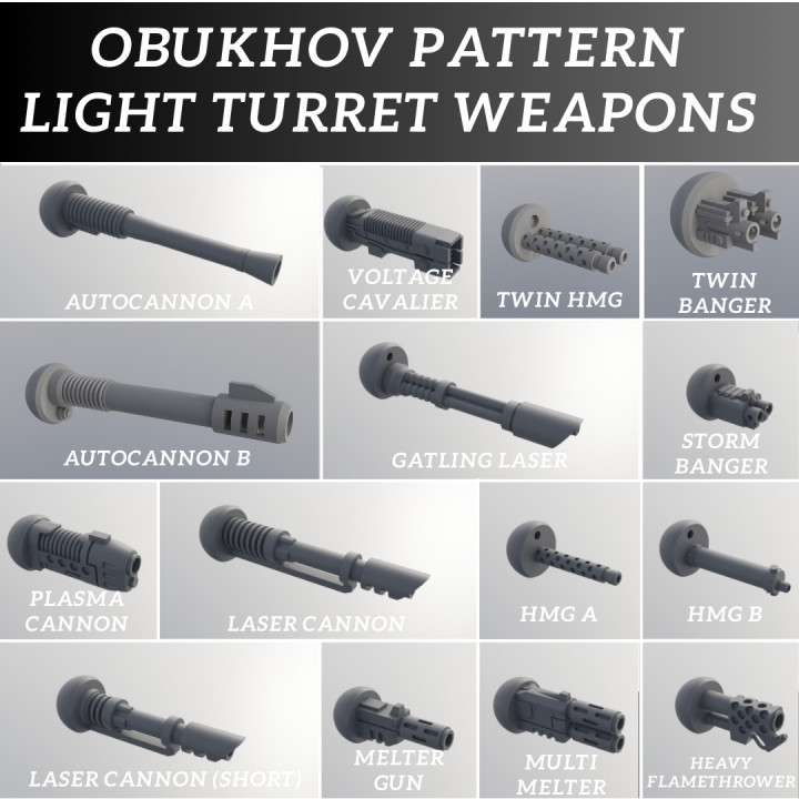 3D Printable Obukhov Pattern Light Turret by Tiny Panzer Studio