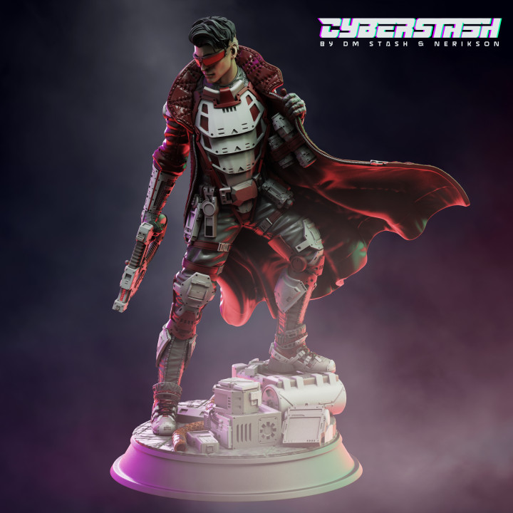 3D Printable Cyberpunk Secret Agent - Jackson "Ace" Styles by Cyberstash