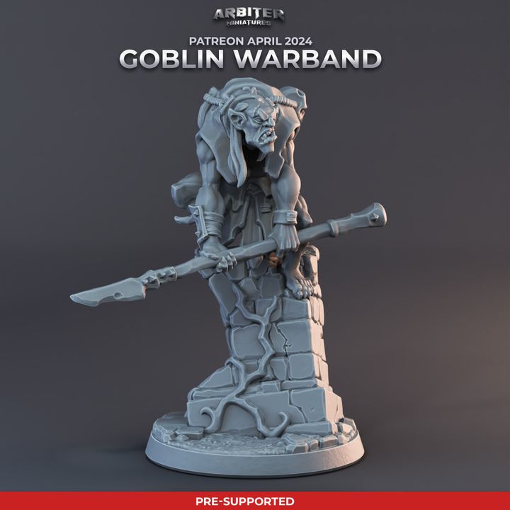 3D Printable Arbiter Miniatures Patreon April 2024 Goblin Warband Presupported by Arbiter ...
