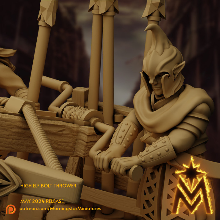 3D Printable High Elf Bolt Thrower | 32mm Scale Presupported by ...