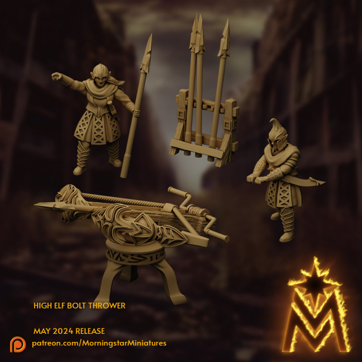 3D Printable High Elf Bolt Thrower | 32mm Scale Presupported by ...