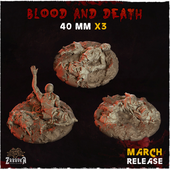 3D Printable Blood and Death - Bases & Toppers (Small Set) by Zabavka ...