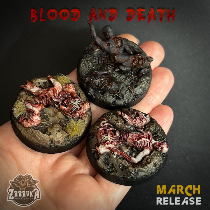 3D Printable Blood and Death - Bases & Toppers (Small Set) by Zabavka ...