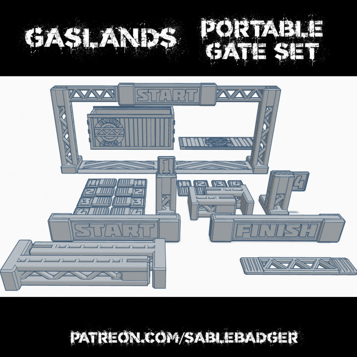 3D Printable Gaslands - Portable Gate set with Shipping Container ...