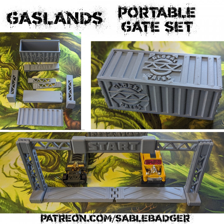 3D Printable Gaslands - Portable Gate set with Shipping Container ...