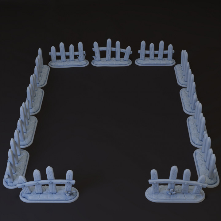 3D Printable wooden fence by The Cackling Kobold Company