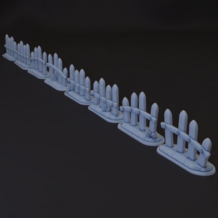 3D Printable wooden fence by The Cackling Kobold Company