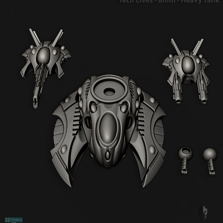 3D Printable Tech Elves - Heavy Tank - 8mm by Edge Miniatures