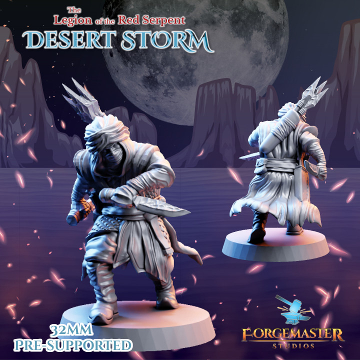 3D Printable Desert Dagger Warriors - Desert Shadow Dagger Poses by ...