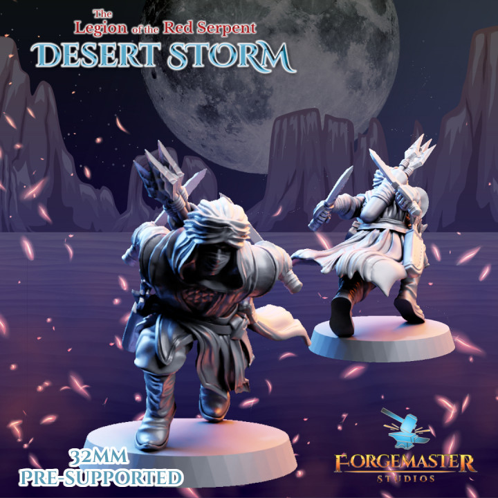 3D Printable Desert Dagger Warriors - Desert Shadow Dagger Poses by ...