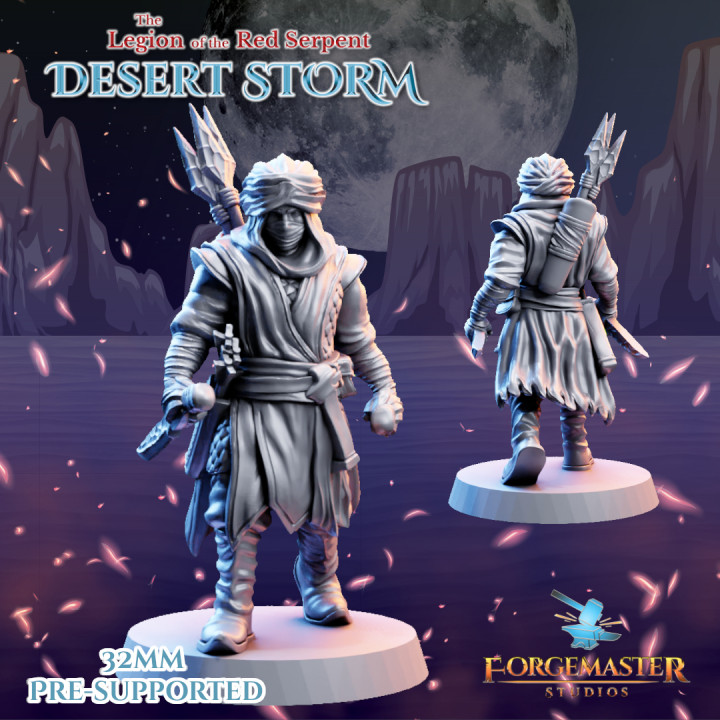 3D Printable Desert Dagger Warriors - Desert Shadow Dagger Poses by ...