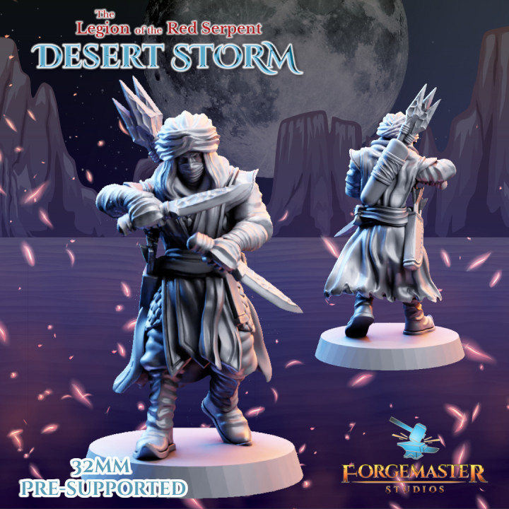 3D Printable Desert Dagger Warriors - Desert Shadow Dagger Poses by ...