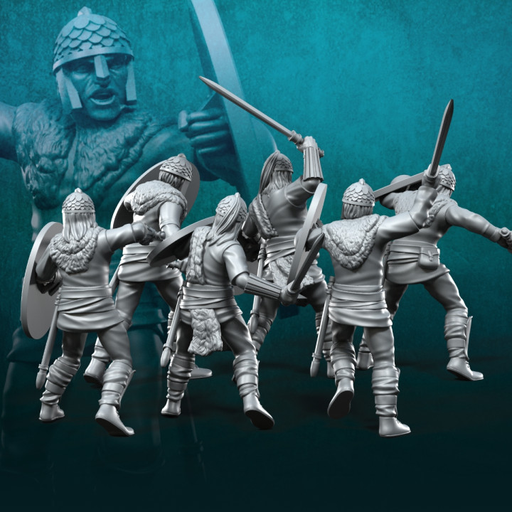 3D Printable 6x Gepids on foot Swordmen | Gepids | Historical by Davale ...
