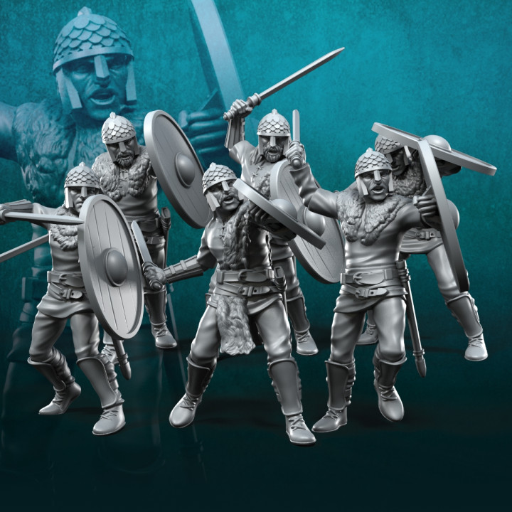 3D Printable 6x Gepids on foot Swordmen | Gepids | Historical by Davale ...