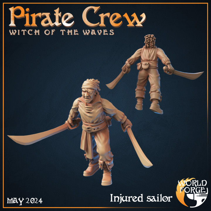 3D Printable Pirate Crew x6 by World Forge Miniatures