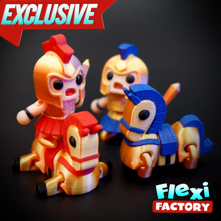3D Printable Exclusive: Flexi Factory Gladiator and Horse Now $3.99 for ...