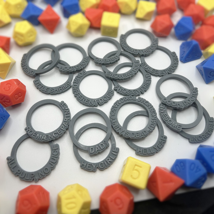 3D Printable Dimension 20 Fantasy High-Inspired Status Rings! by Found ...