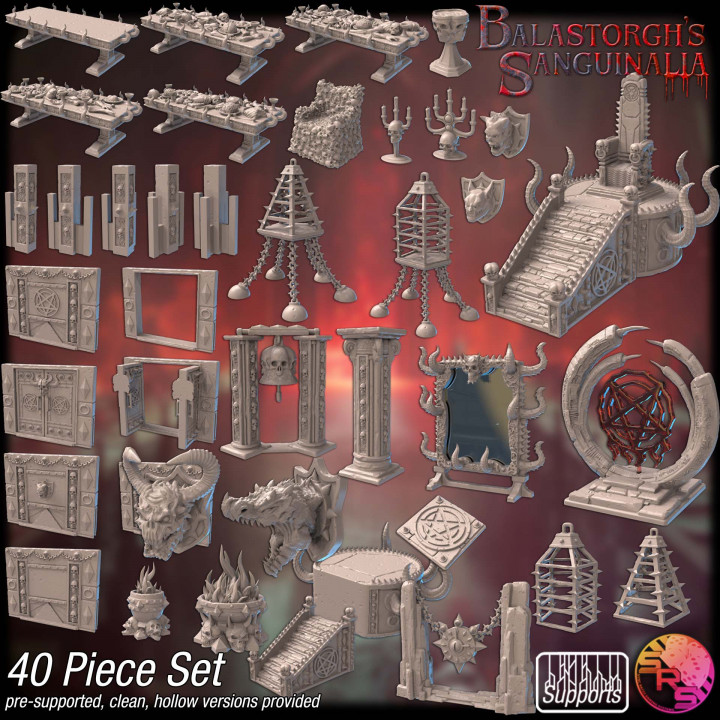 3D Printable Demon Banquet Terrain Set by SRS Studios