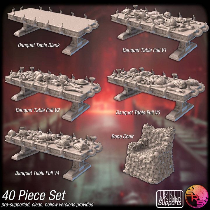3D Printable Demon Banquet Terrain Set by SRS Studios