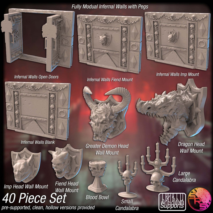 3D Printable Demon Banquet Terrain Set by SRS Studios
