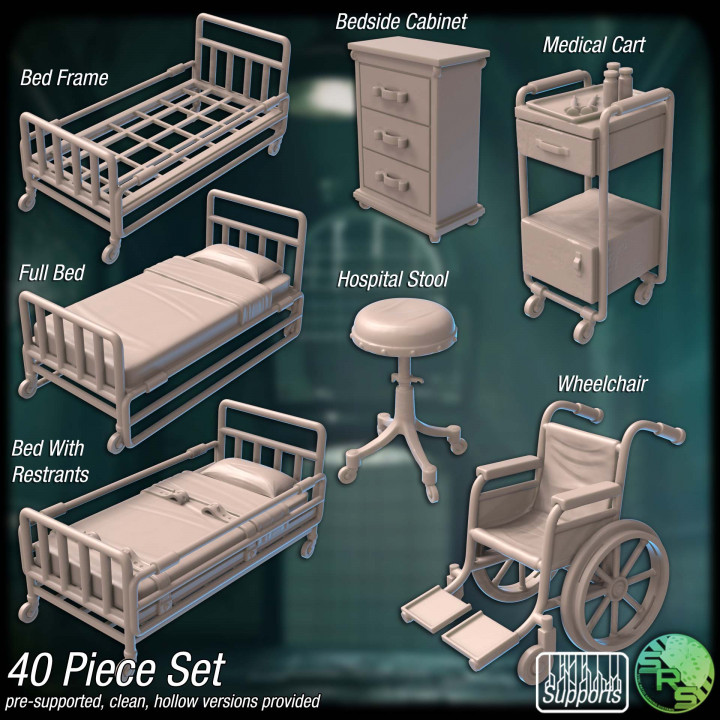 3D Printable Haunted Asylum Terrain Set by SRS Studios