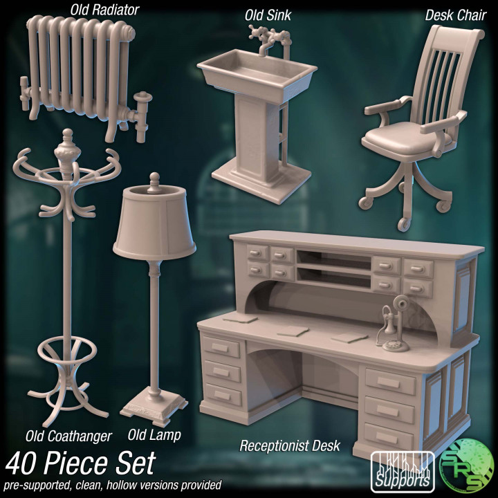 3D Printable Haunted Asylum Terrain Set by SRS Studios