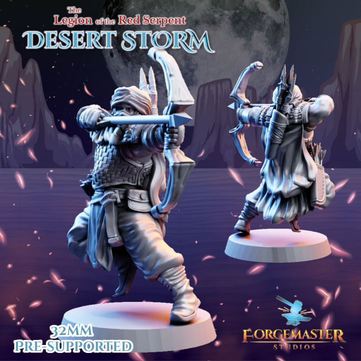 3D Printable Desert Bow Warriors -Desert Shadow Bow Poses by ...
