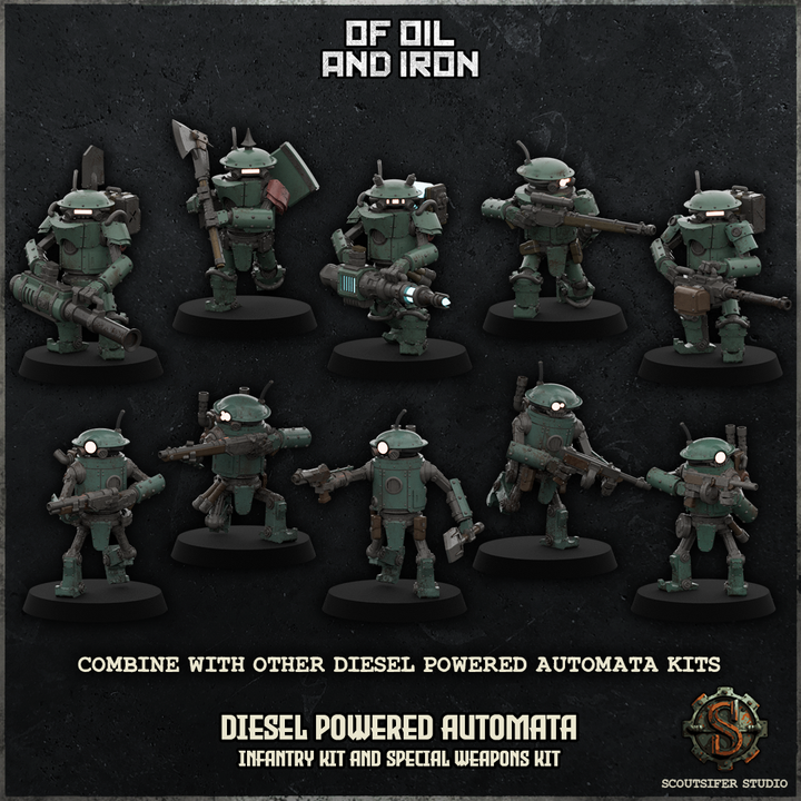 3D Printable Diesel Powered Automata - Infantry Kit by Scoutsifer Studio