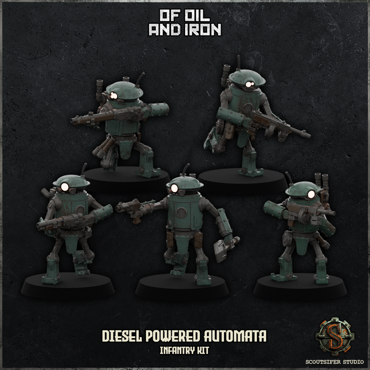 3D Printable Diesel Powered Automata - Infantry Kit by Scoutsifer Studio