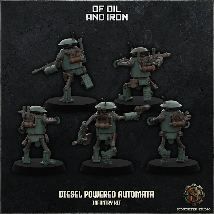 3D Printable Diesel Powered Automata - Infantry Kit by Scoutsifer Studio