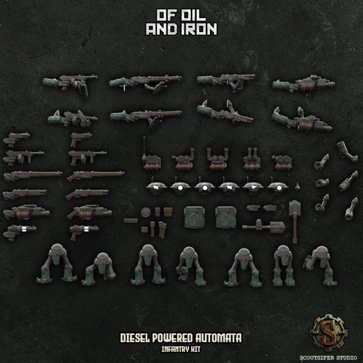 3D Printable Diesel Powered Automata - Infantry Kit by Scoutsifer Studio