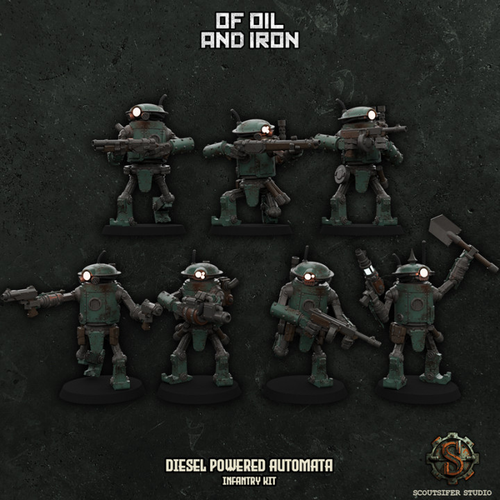 3D Printable Diesel Powered Automata - Infantry Kit by Scoutsifer Studio